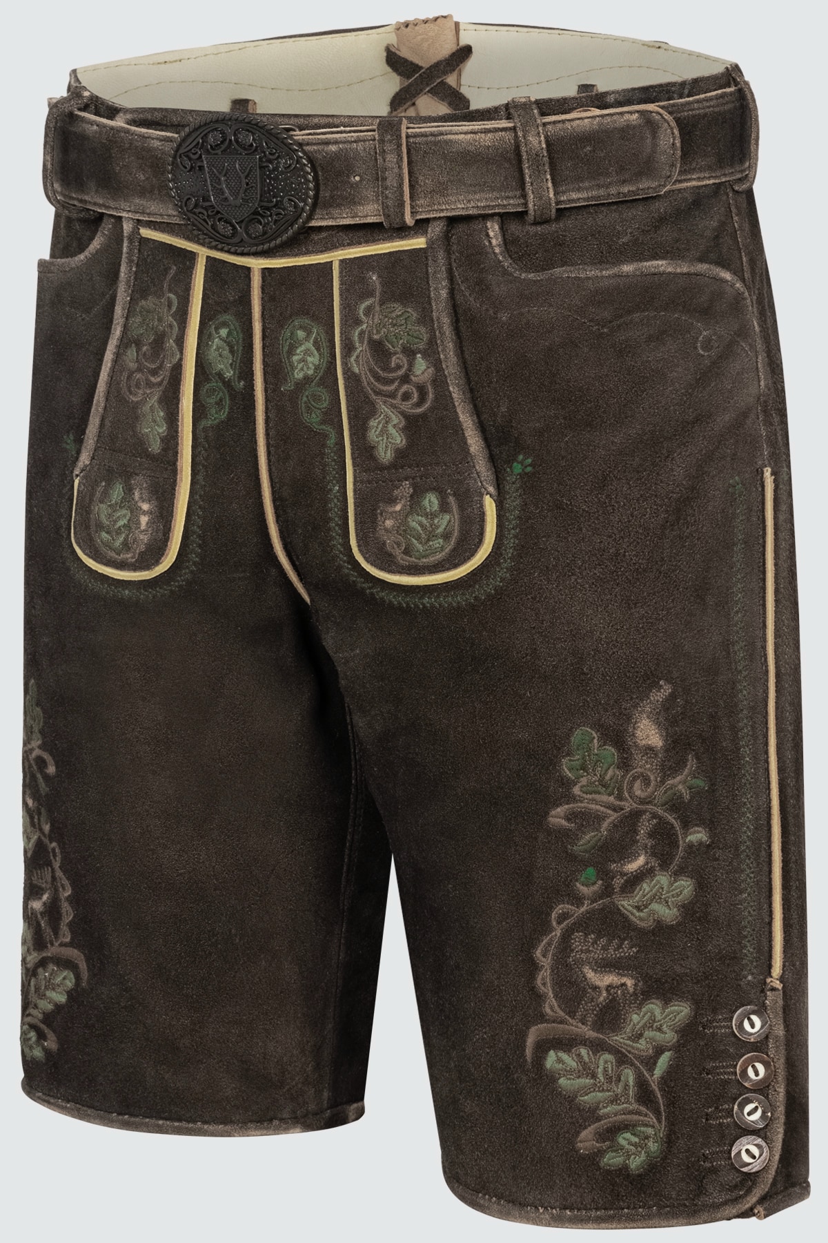 Lederhose Adreon mit Gürtel in braun im Krüger Dirndl Online Shop